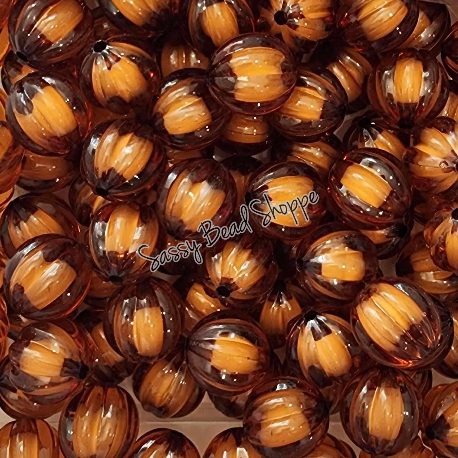 20MM Brown Pumpkin Beads – Sassy Bead Shoppe