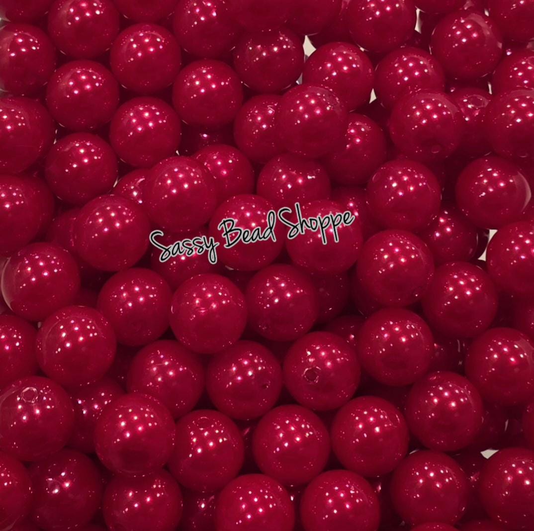 20MM Red Pearl Beads – Sassy Bead Shoppe
